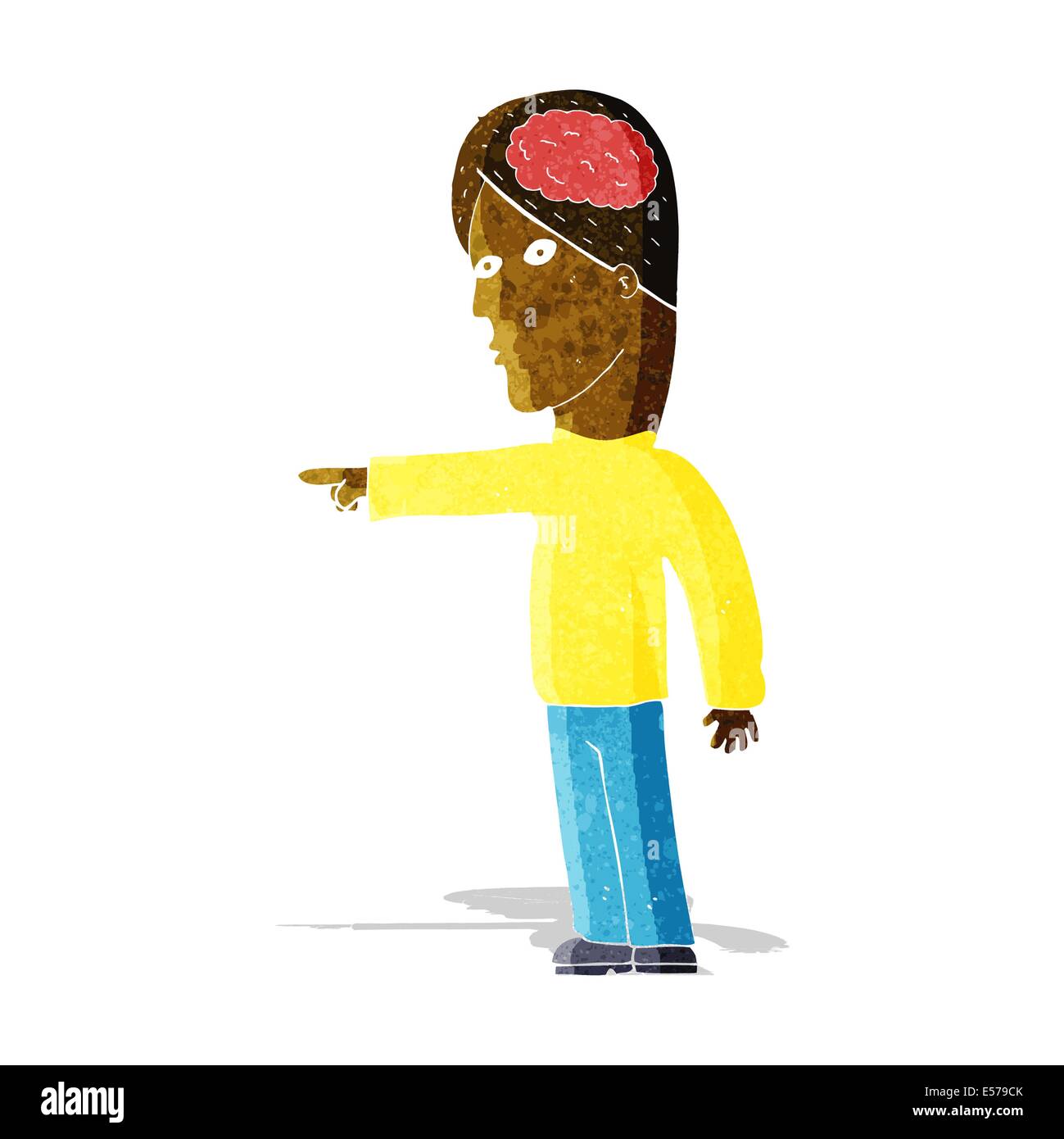 Cartoon clever man pointing hi-res stock photography and images - Alamy