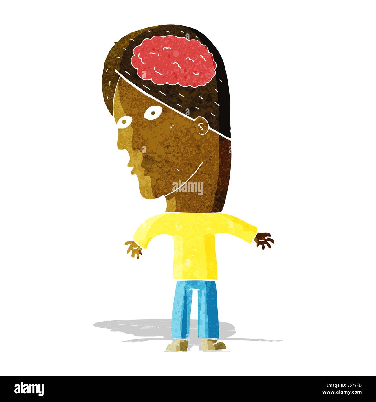 cartoon man with brain symbol Stock Vector Image & Art - Alamy