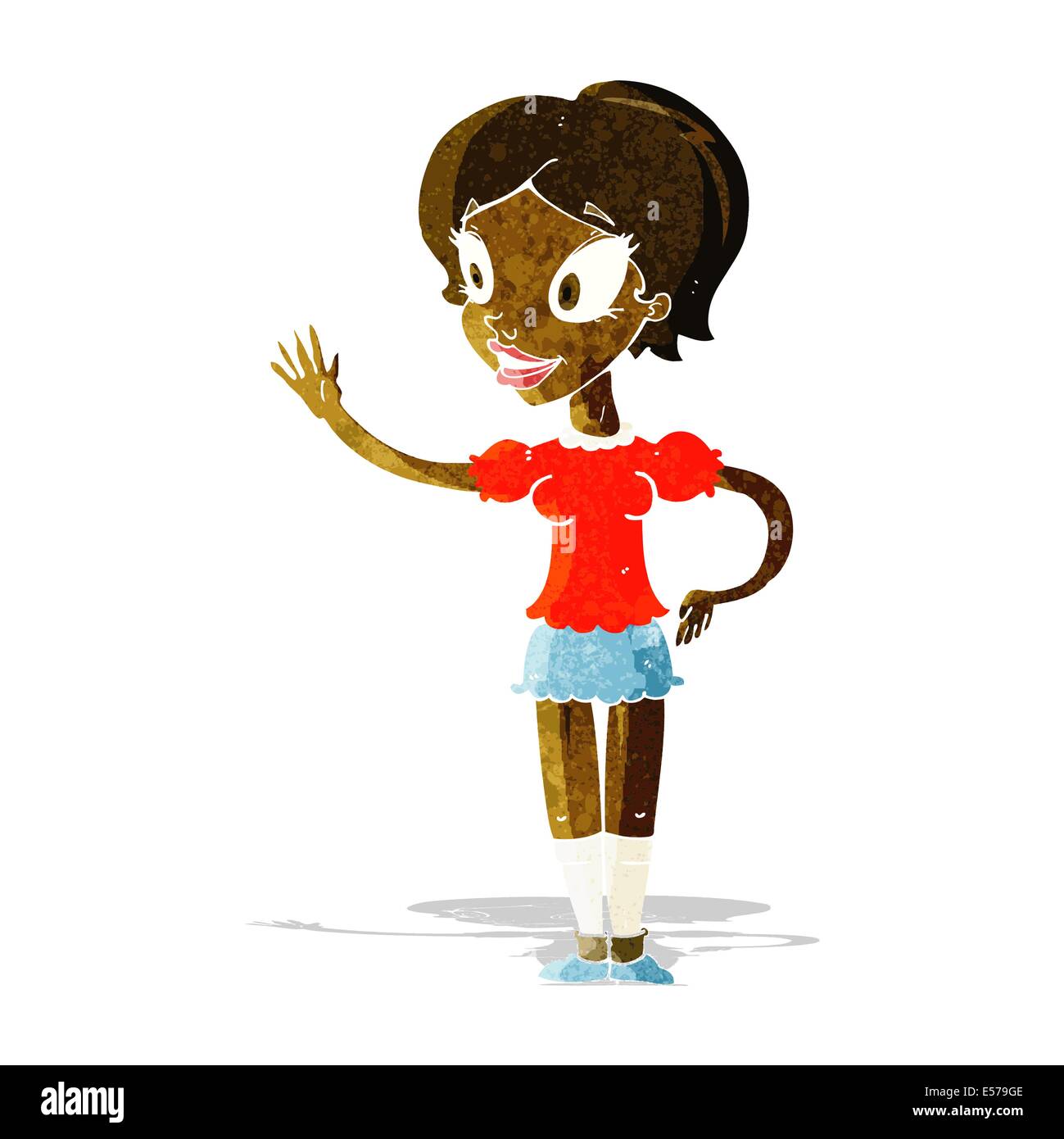 cartoon waving woman Stock Vector Image & Art - Alamy