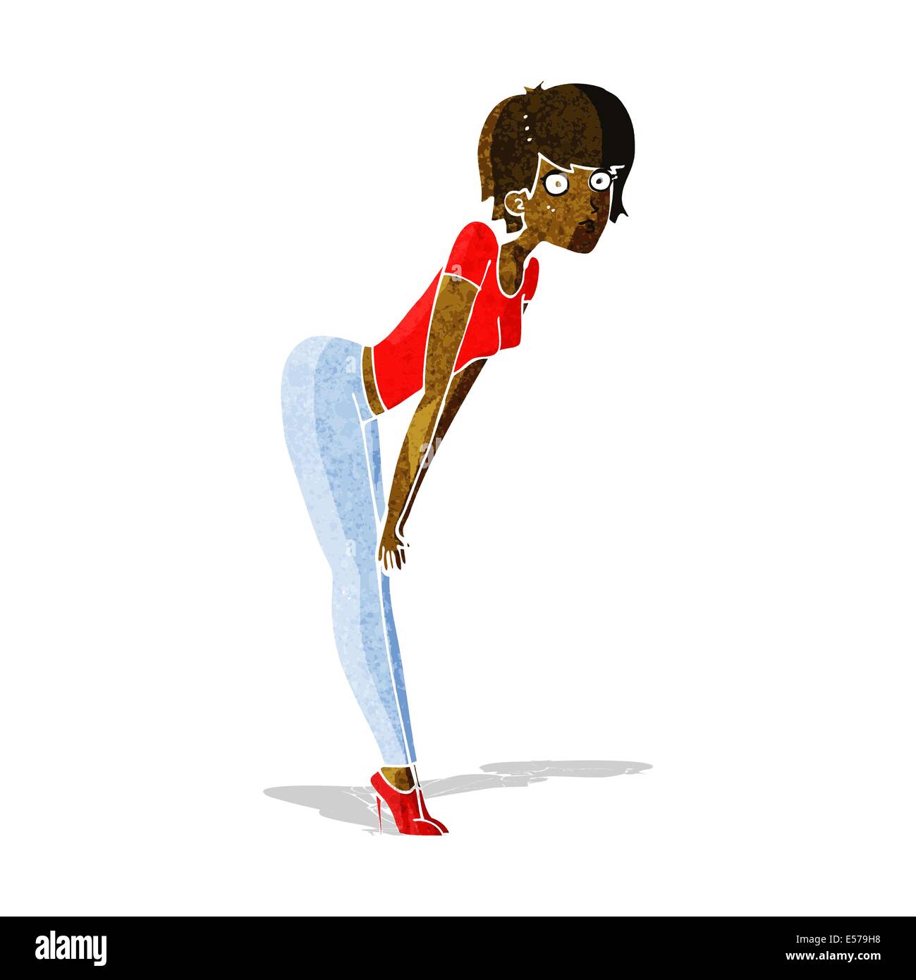 cartoon woman looking at something Stock Vector Image & Art - Alamy