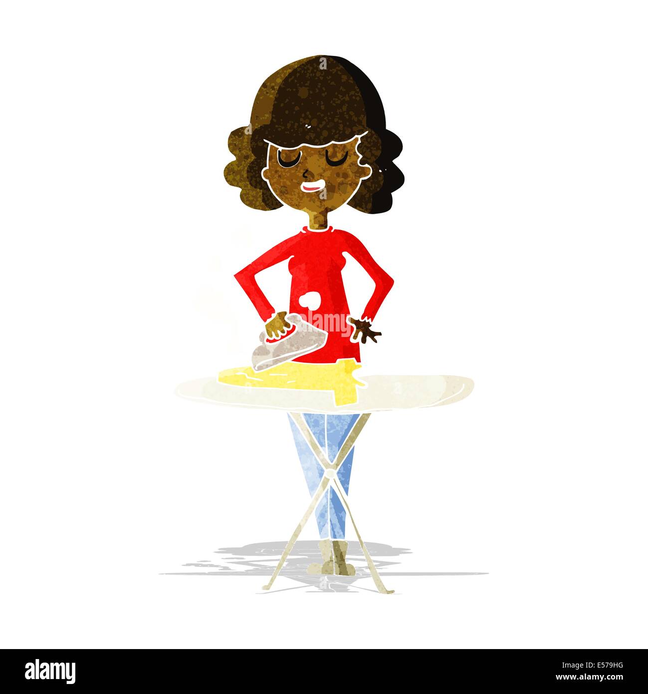 cartoon woman ironing Stock Vector Image & Art - Alamy