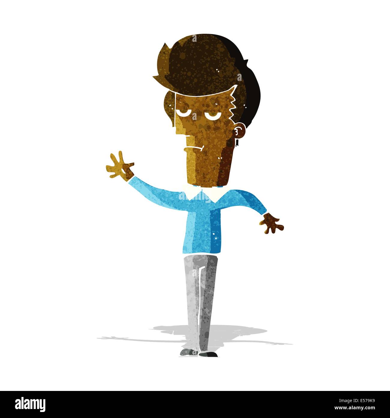 cartoon bored man waving Stock Vector Image & Art - Alamy