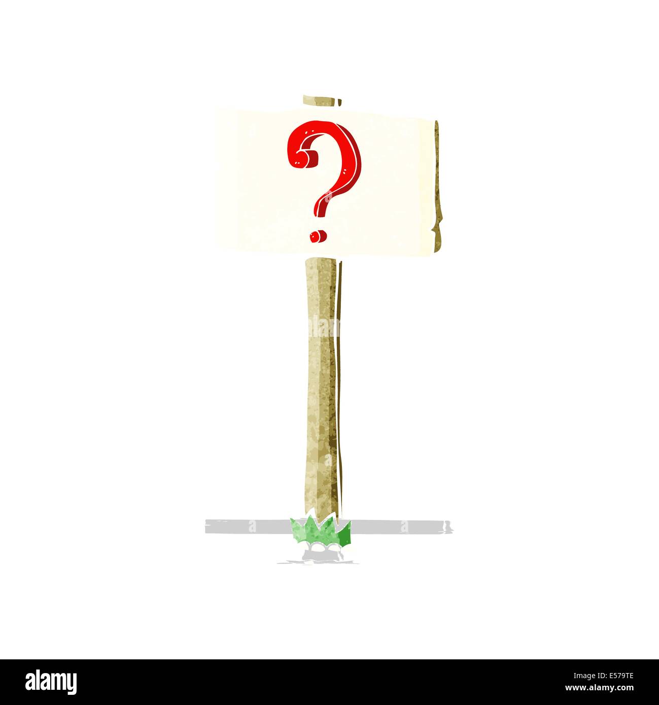cartoon signpost with question mark Stock Vector Image & Art - Alamy