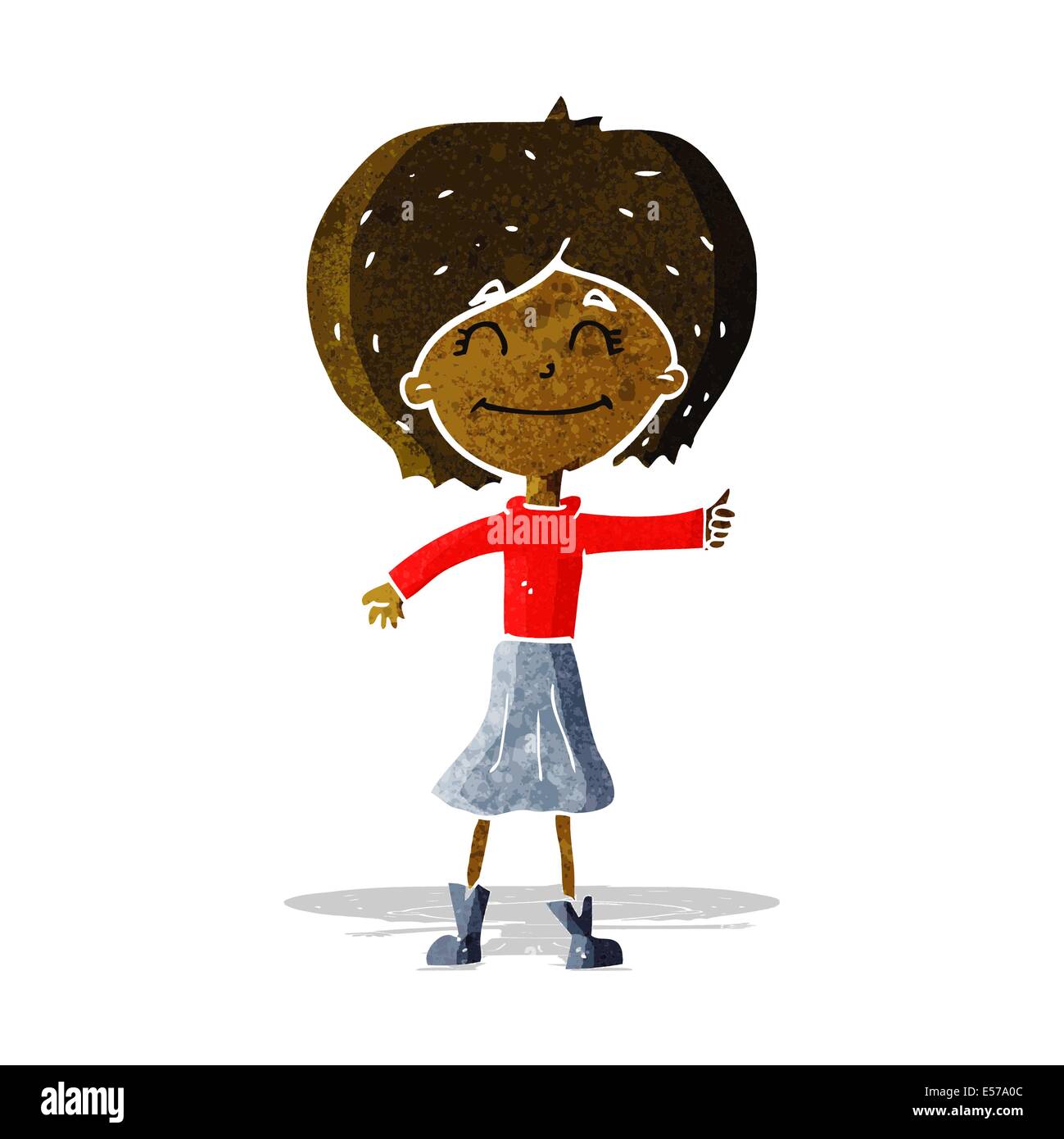cartoon happy girl giving thumbs up symbol Stock Vector Image & Art - Alamy