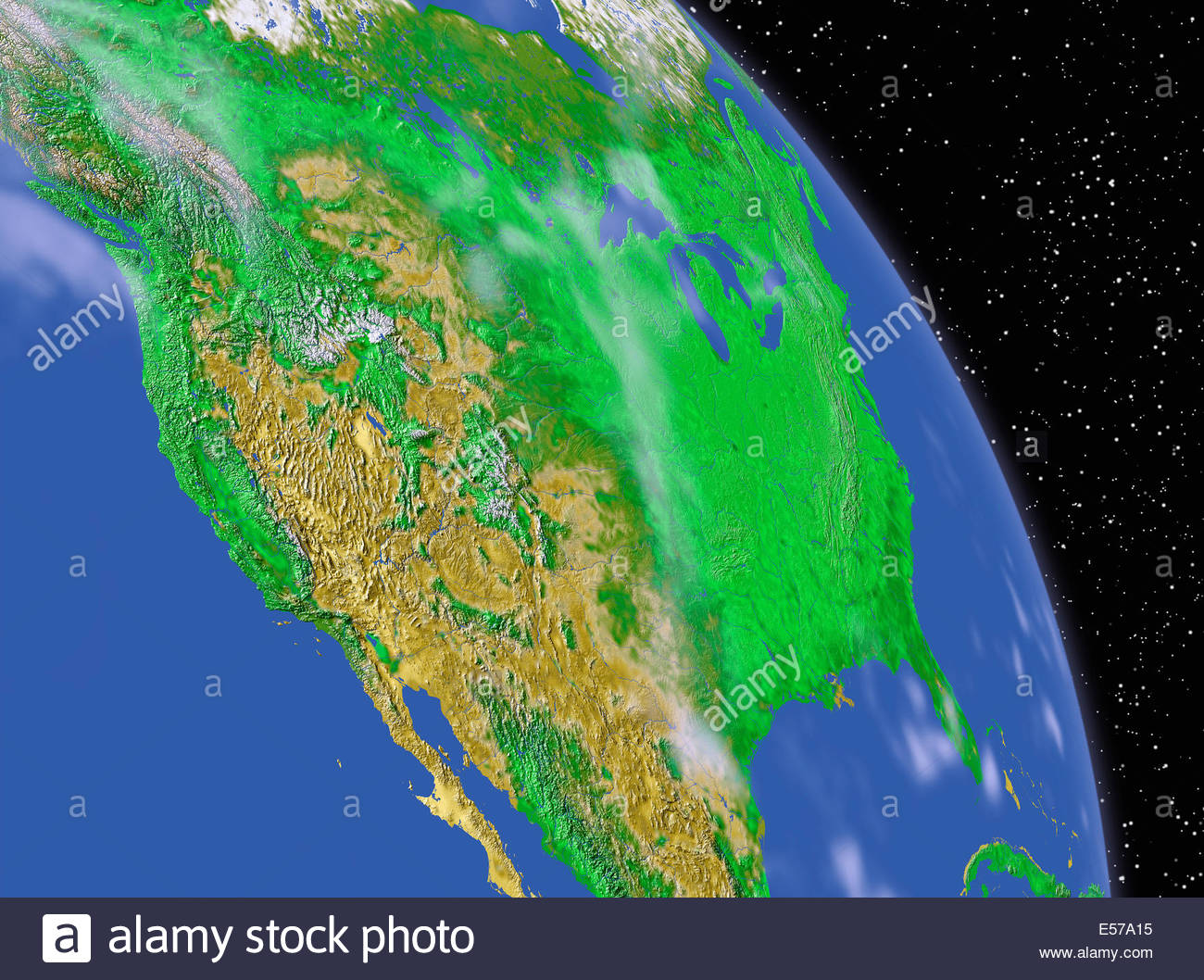 Satellite View North America High Resolution Stock Photography and ...