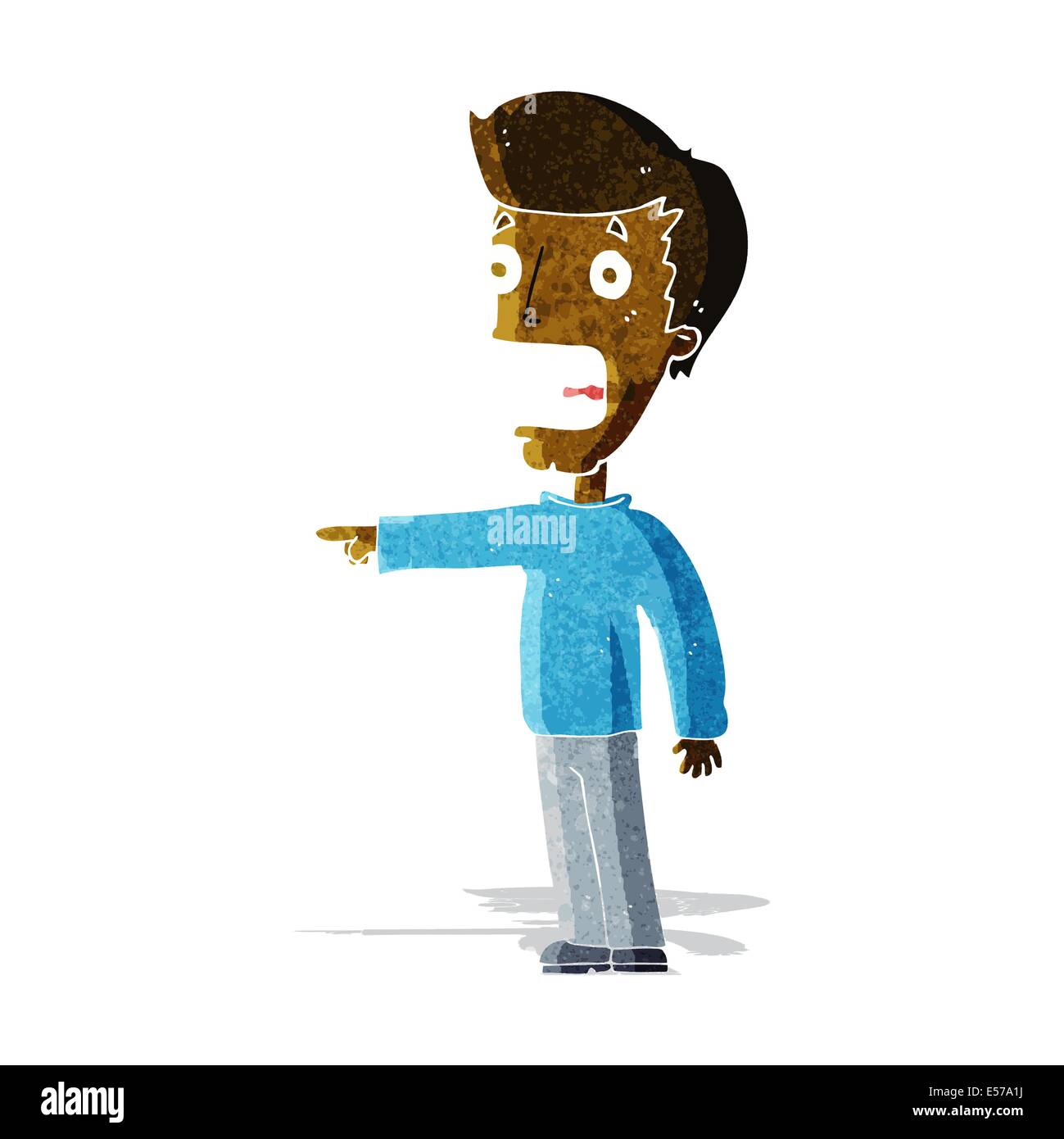 Cartoon terrified man pointing hi-res stock photography and images - Alamy