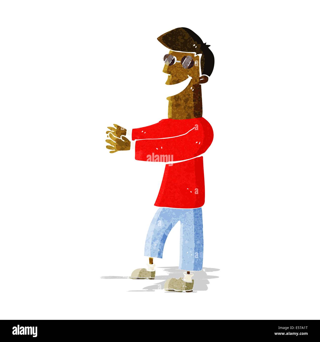 cartoon grinning man wearing glasses Stock Vector Image & Art - Alamy