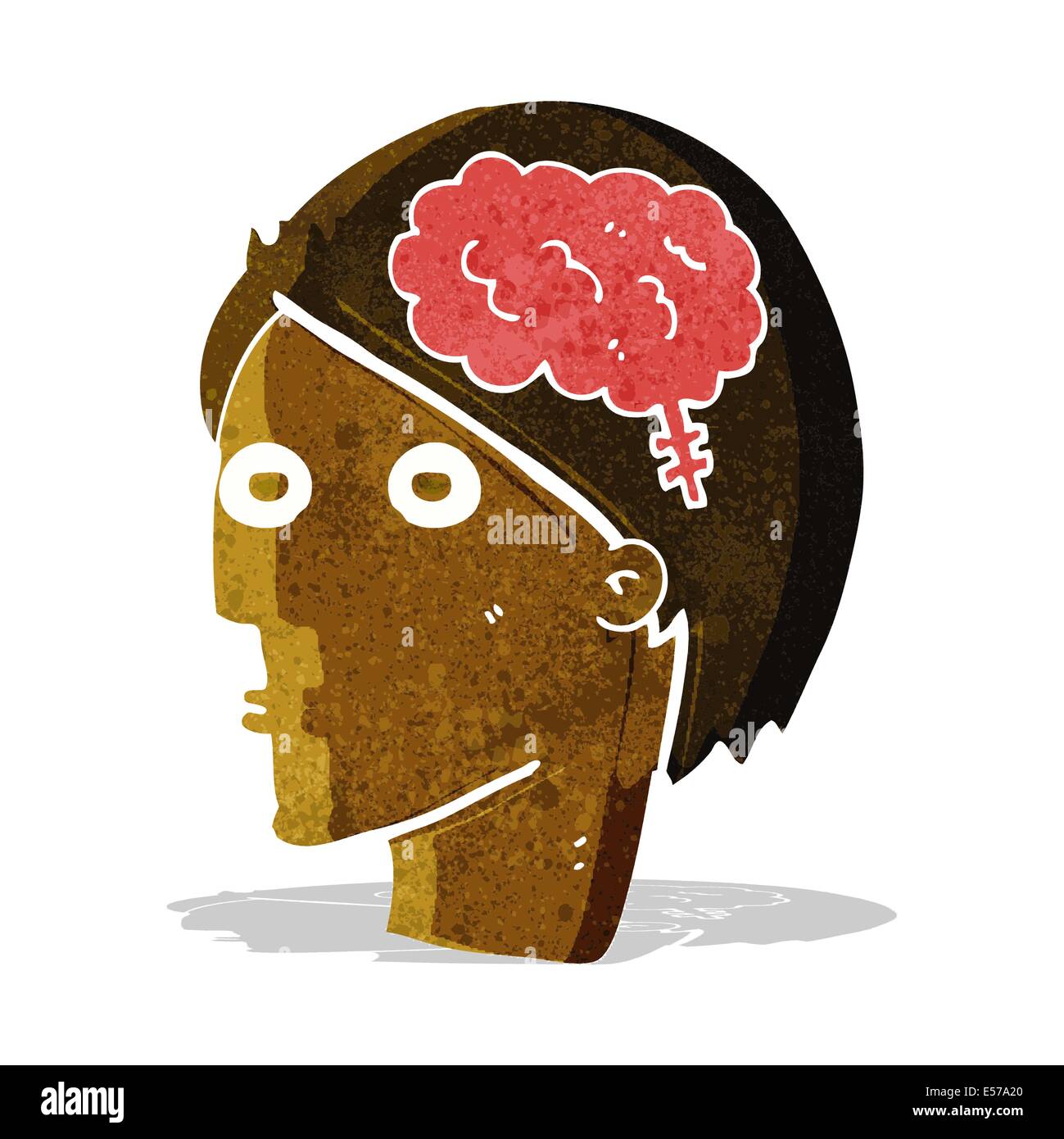 cartoon head with brain symbol Stock Vector Image & Art - Alamy