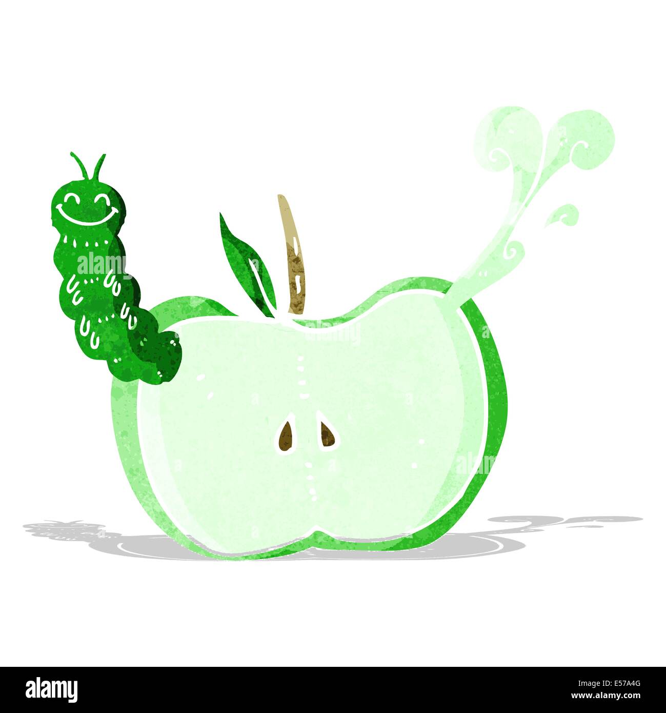 cartoon apple with bug Stock Vector Image & Art - Alamy