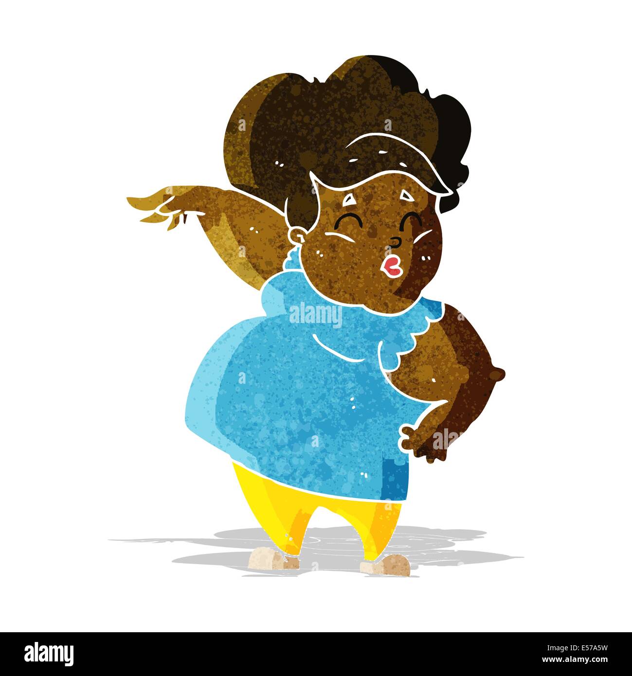 cartoon happy overweight lady Stock Vector Image & Art - Alamy