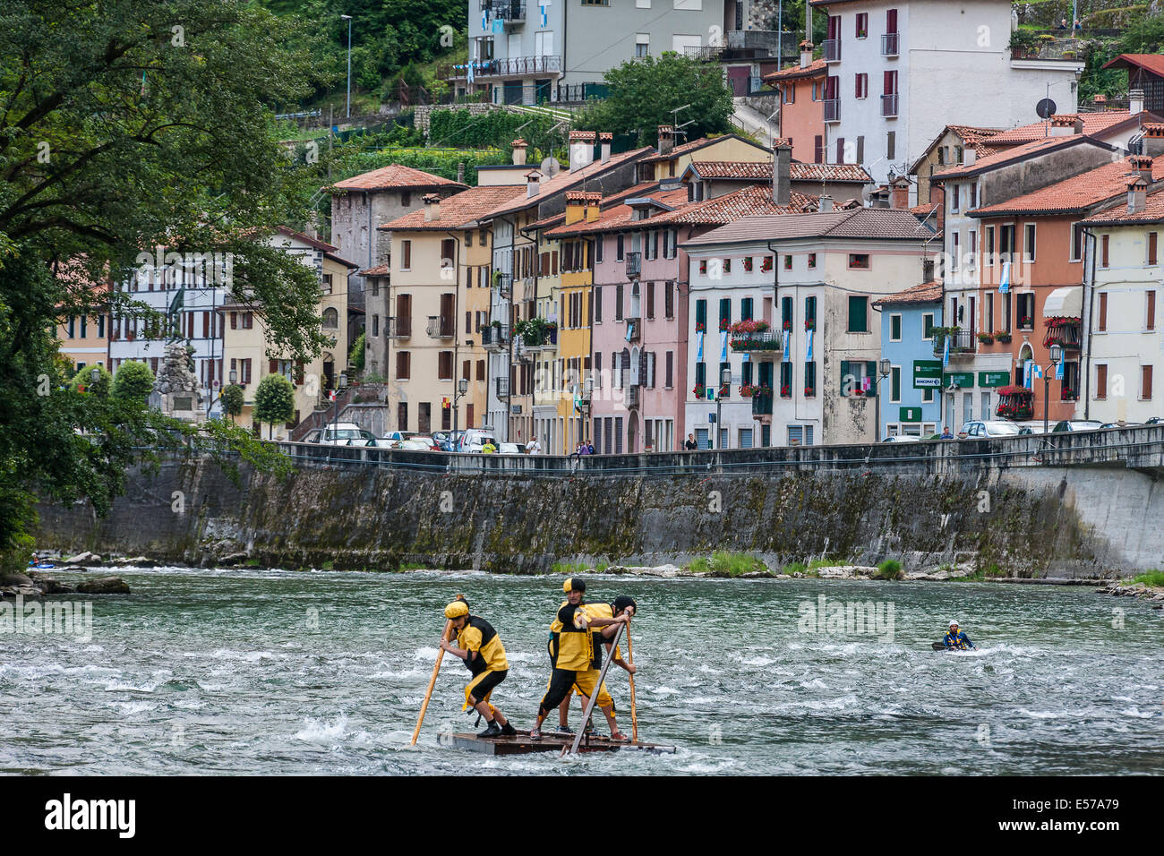 Valstagna, Valbrenta, The Palio of Rafts Stock Photo - Alamy