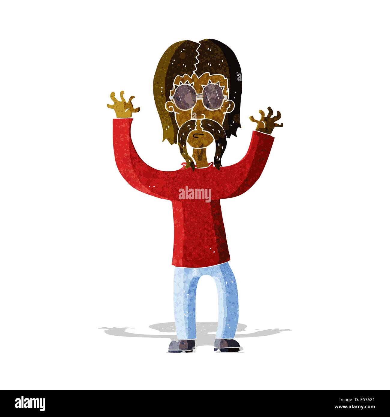 cartoon hippie man waving arms Stock Vector Image & Art - Alamy