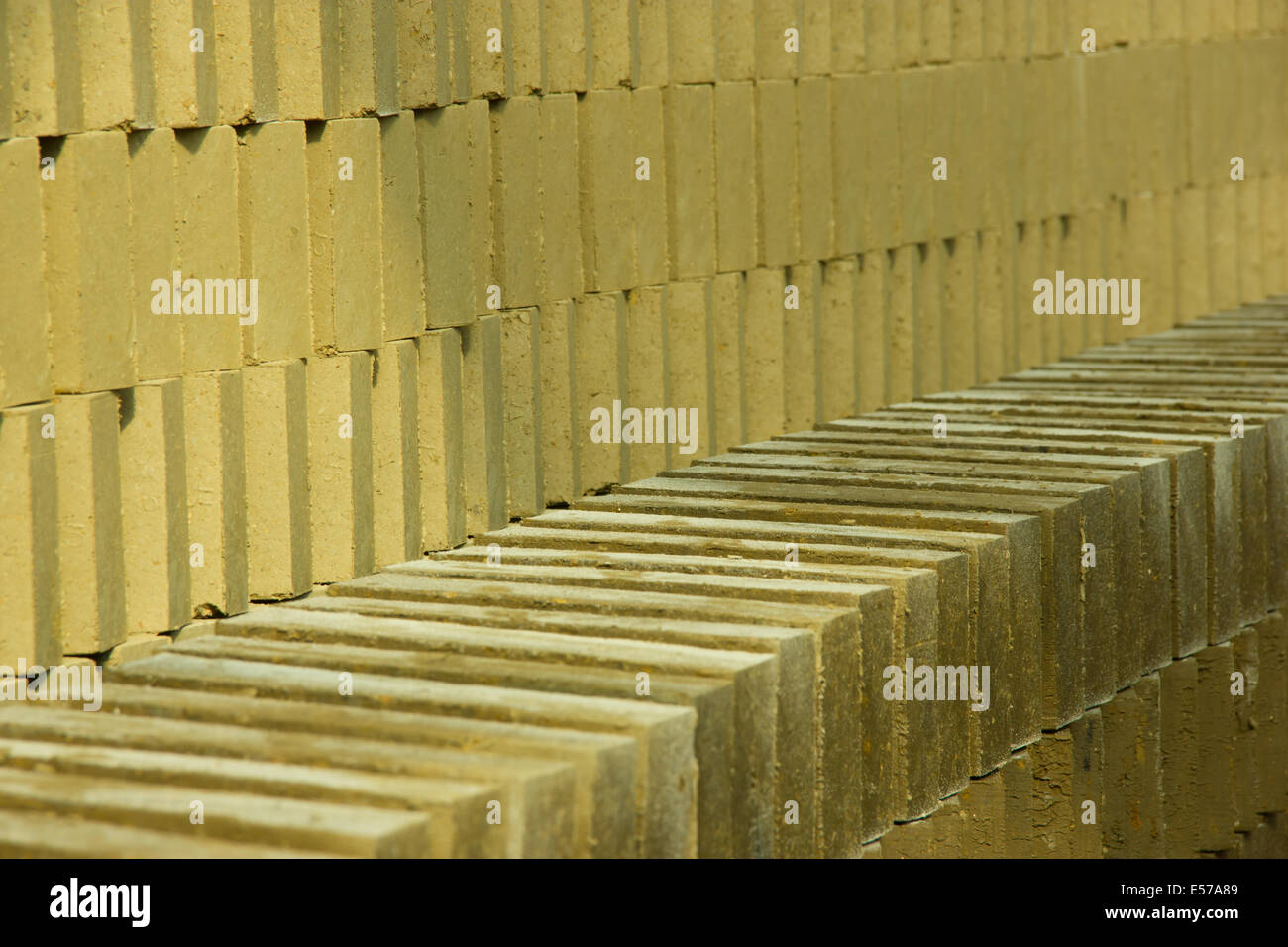 Align bricks drying at the sun Stock Photo - Alamy