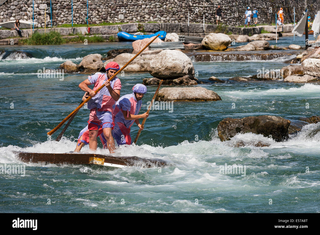 Valstagna, Valbrenta, The Palio of Rafts Stock Photo - Alamy