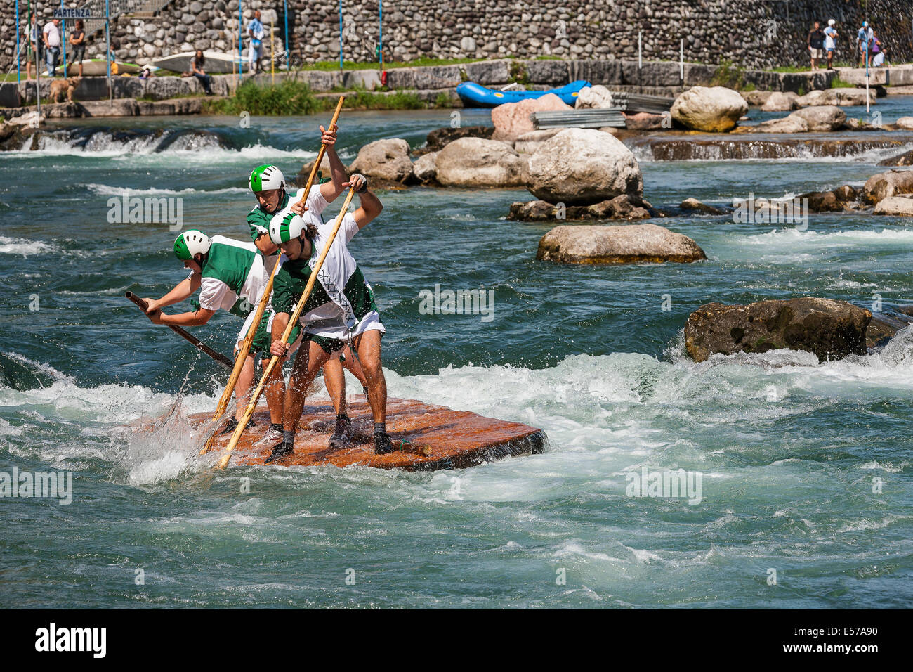 Valstagna, Valbrenta, The Palio of Rafts Stock Photo - Alamy