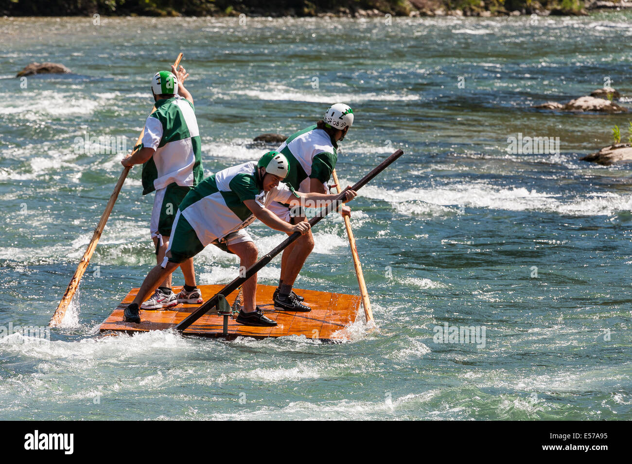 Valstagna, Valbrenta, The Palio of Rafts Stock Photo - Alamy