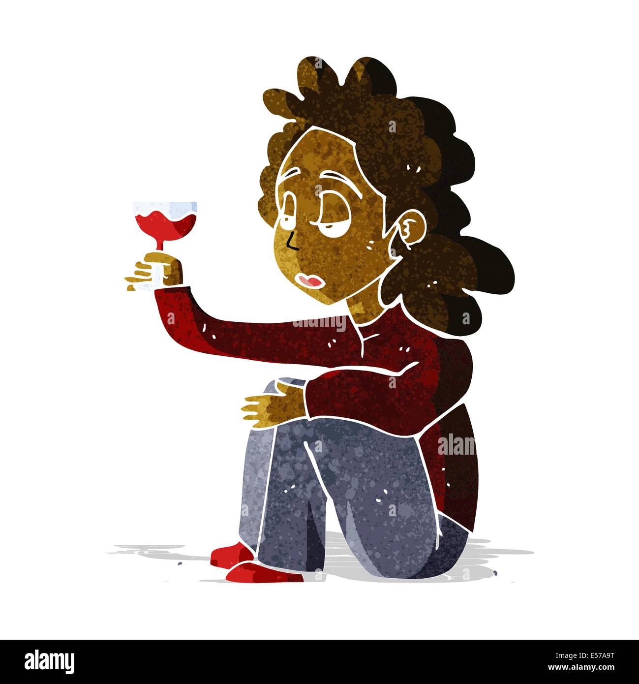 Happy woman glass red Stock Vector Images - Alamy