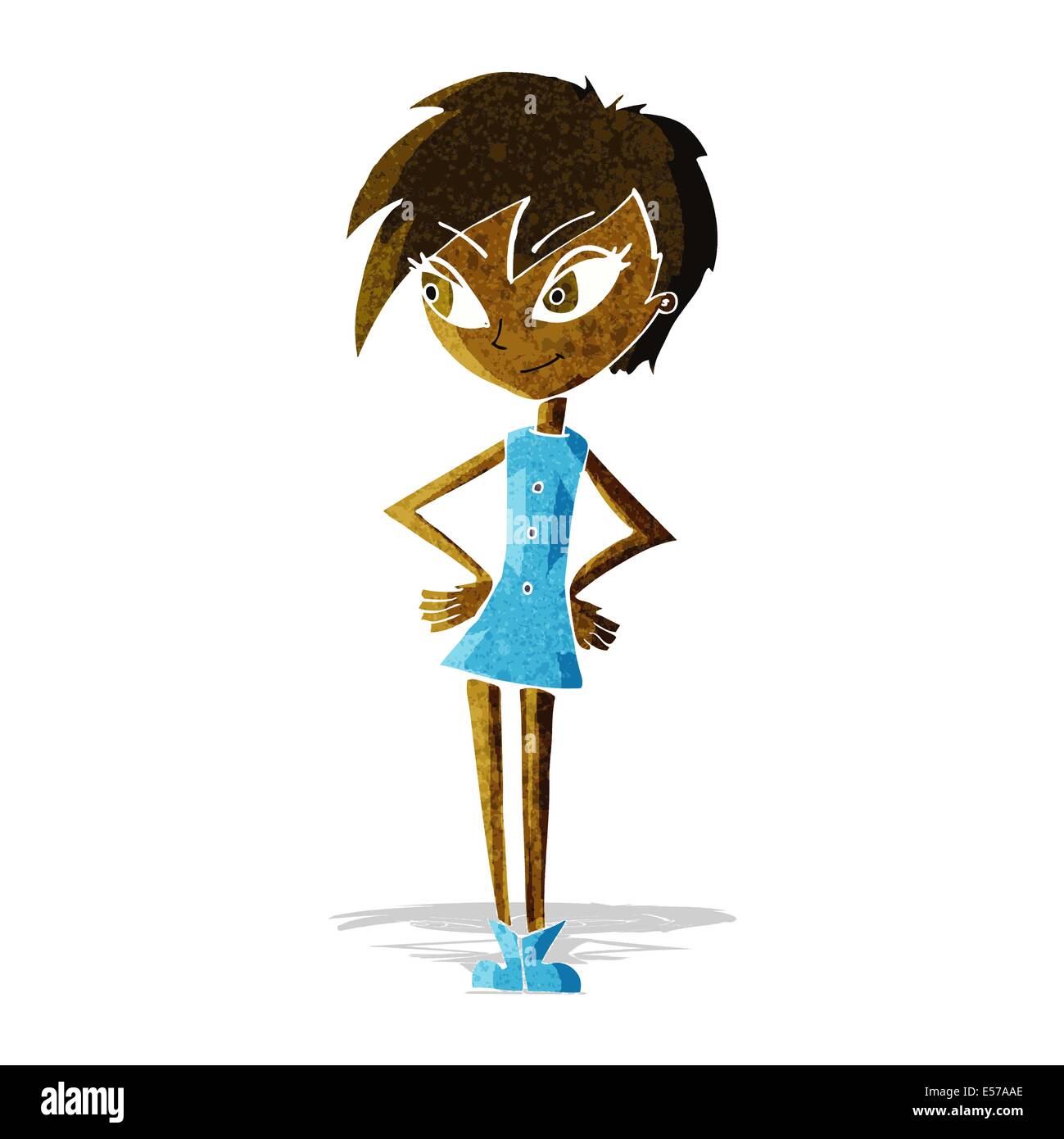 cartoon girl with hands on hips Stock Vector Image & Art - Alamy