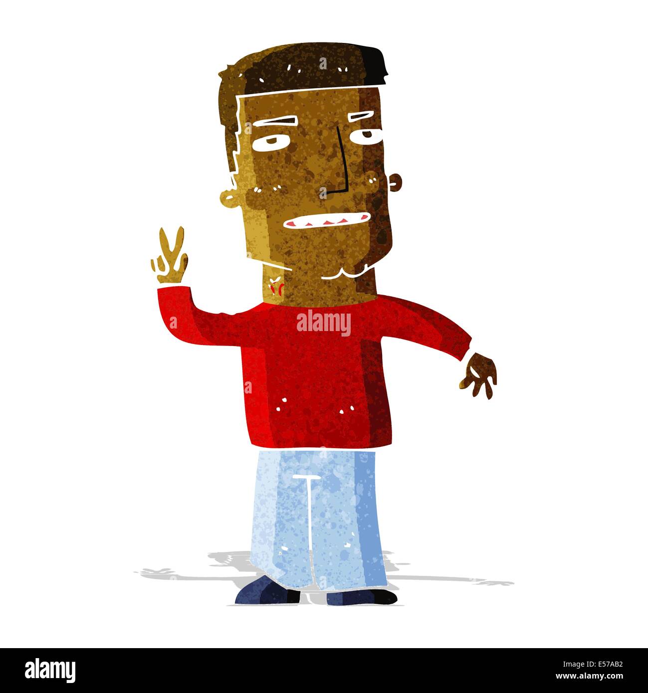 cartoon man giving peace sign Stock Vector Image & Art - Alamy