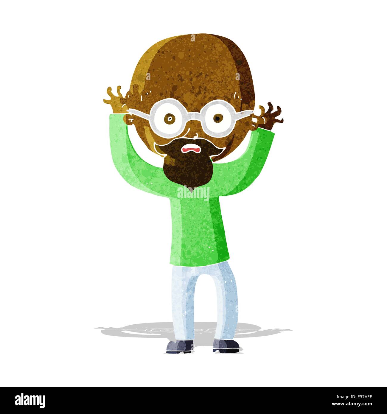 Cartoon stressed bald man Stock Vector Images - Alamy