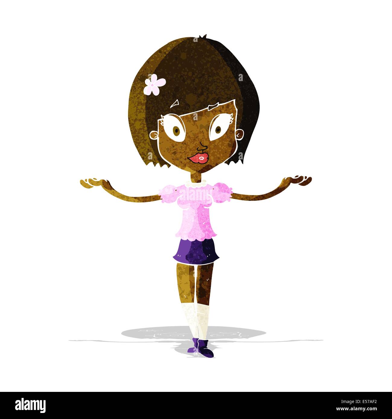 cartoon woman making balancing gesture Stock Vector Image & Art - Alamy