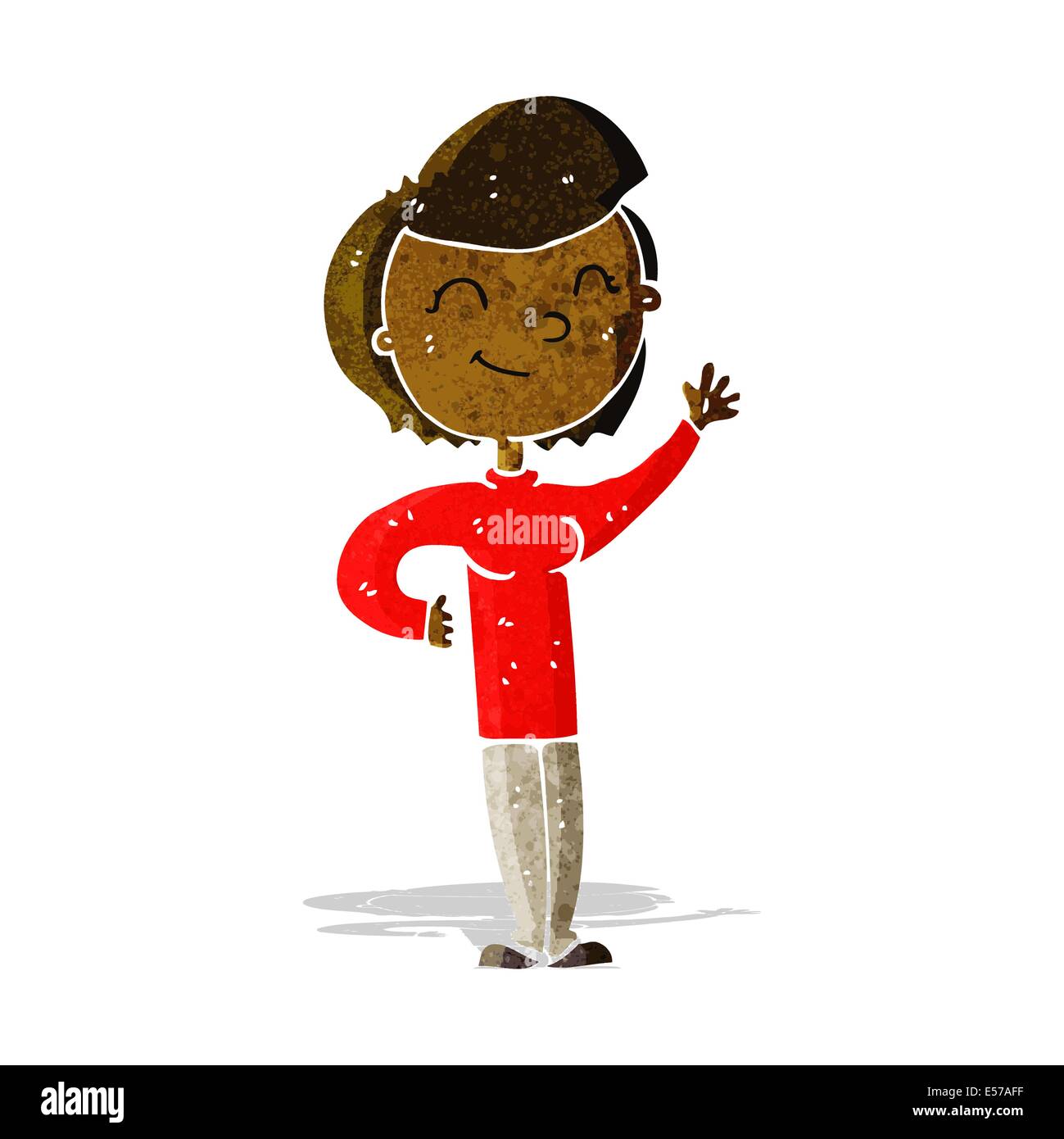 cartoon friendly waving woman Stock Vector Image & Art - Alamy