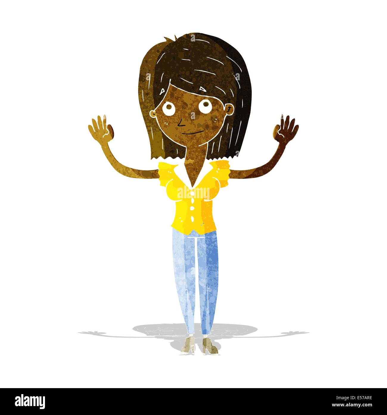 cartoon woman holding up hands Stock Vector Image & Art - Alamy