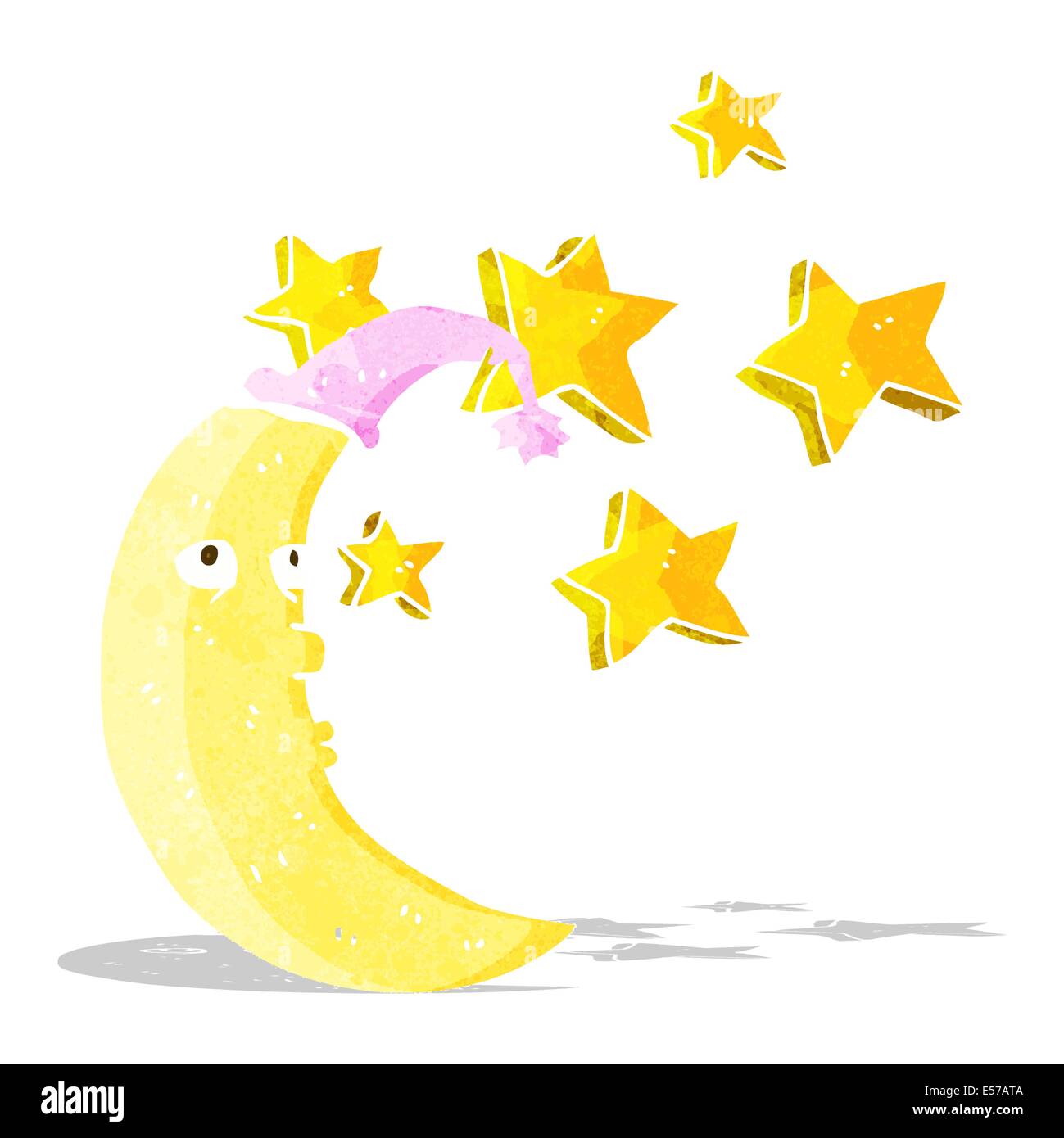 sleepy moon cartoon Stock Vector Image & Art - Alamy