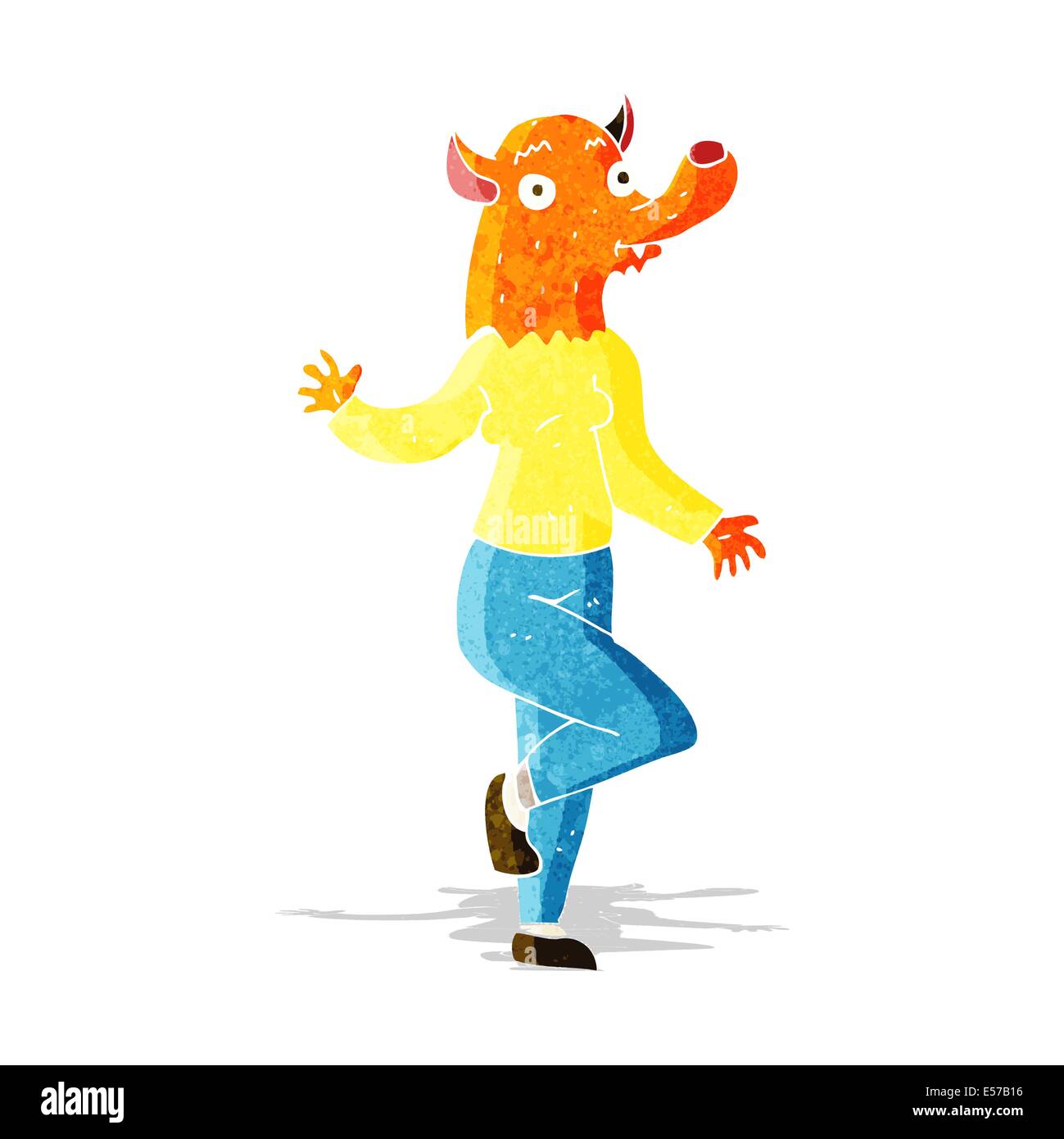 Cartoon crazy dancing girl Cut Out Stock Images & Pictures - Alamy
