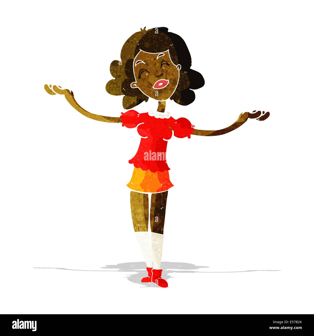 cartoon woman taking praise Stock Vector Image & Art - Alamy