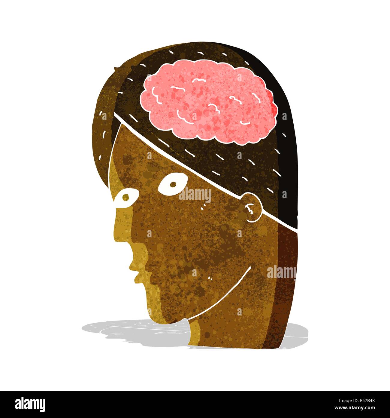 cartoon head with brain symbol Stock Vector Image & Art - Alamy