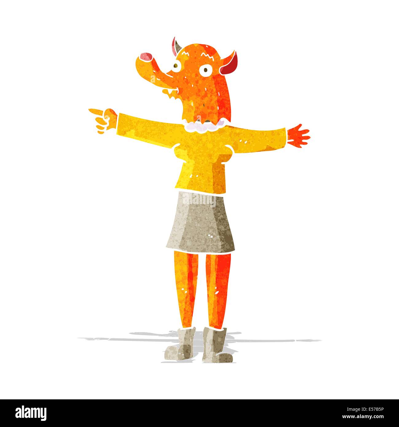 cartoon pointing fox woman Stock Vector Image & Art - Alamy