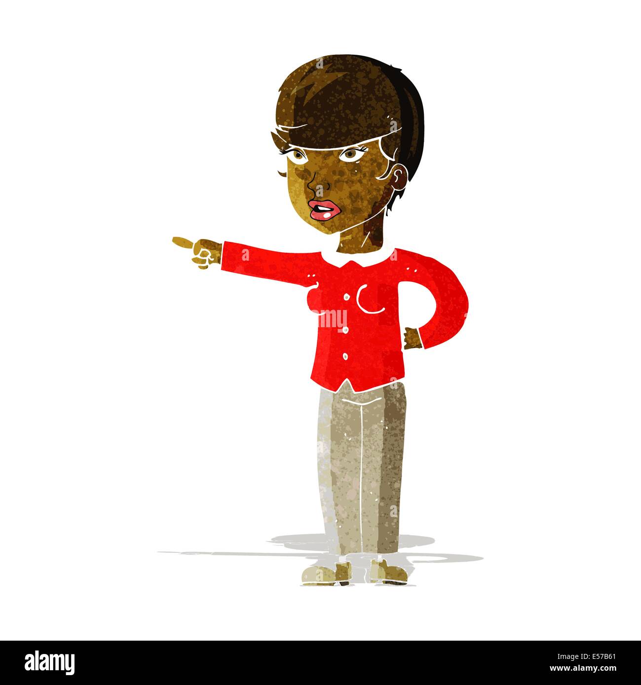 cartoon woman pointing finger of blame Stock Vector Image & Art - Alamy