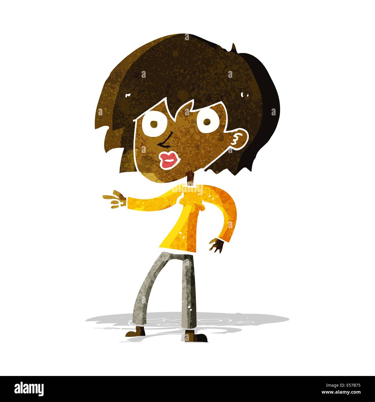 cartoon surprised woman pointing Stock Vector Image & Art - Alamy