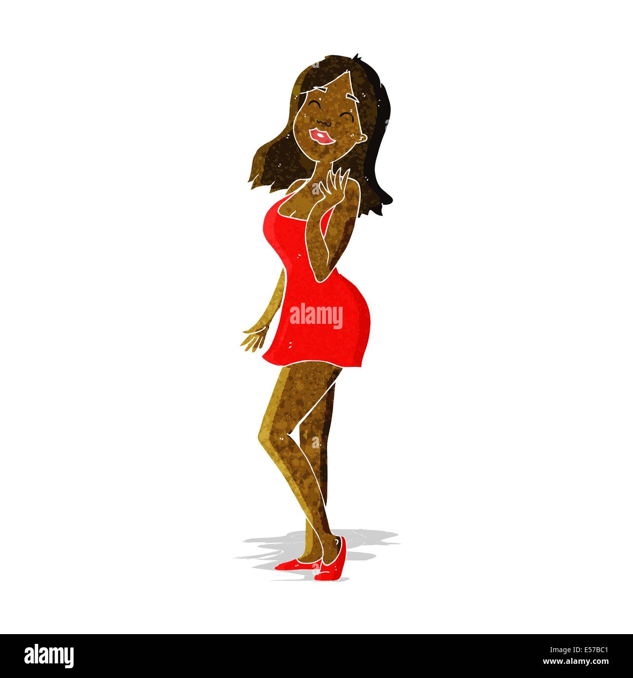 cartoon pretty woman in cocktail dress Stock Vector Image & Art - Alamy