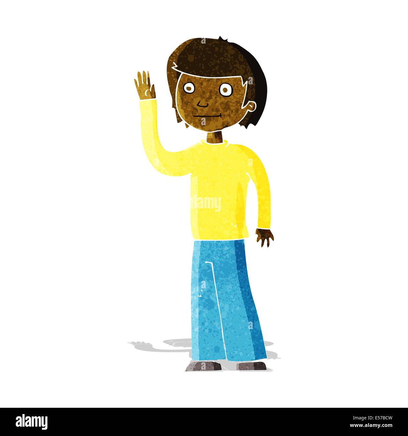 cartoon friendly boy waving Stock Vector Image & Art - Alamy