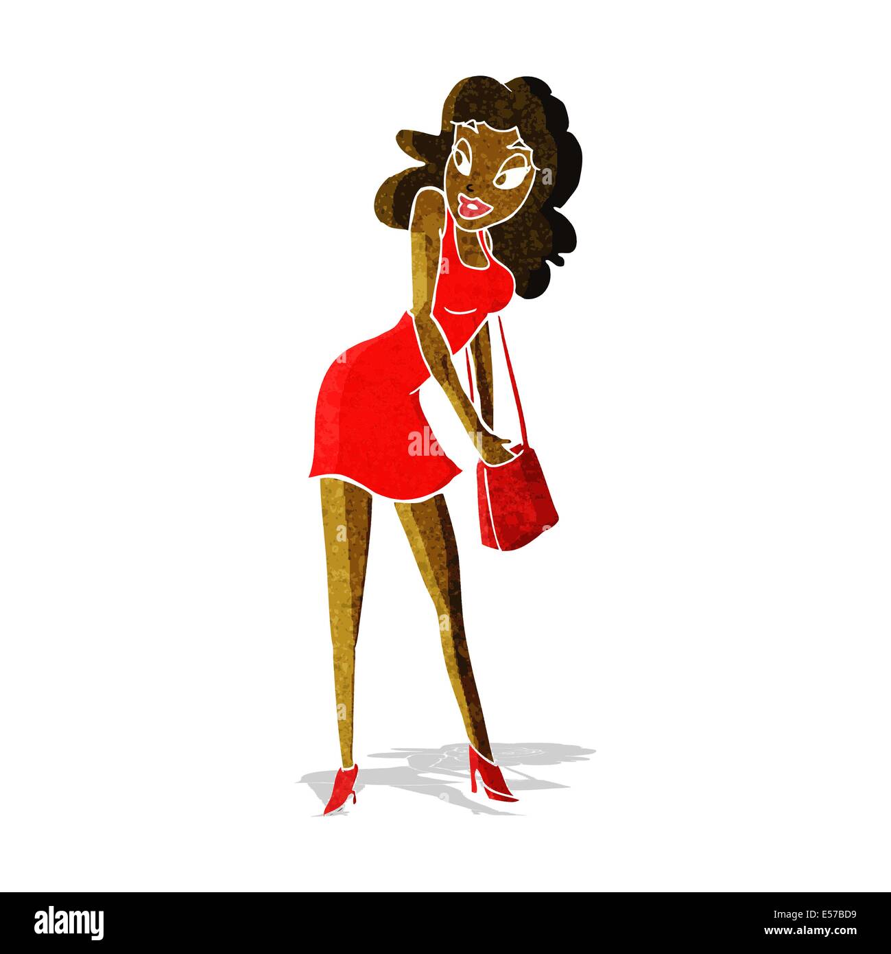 cartoon woman looking in handbag Stock Vector Image & Art - Alamy