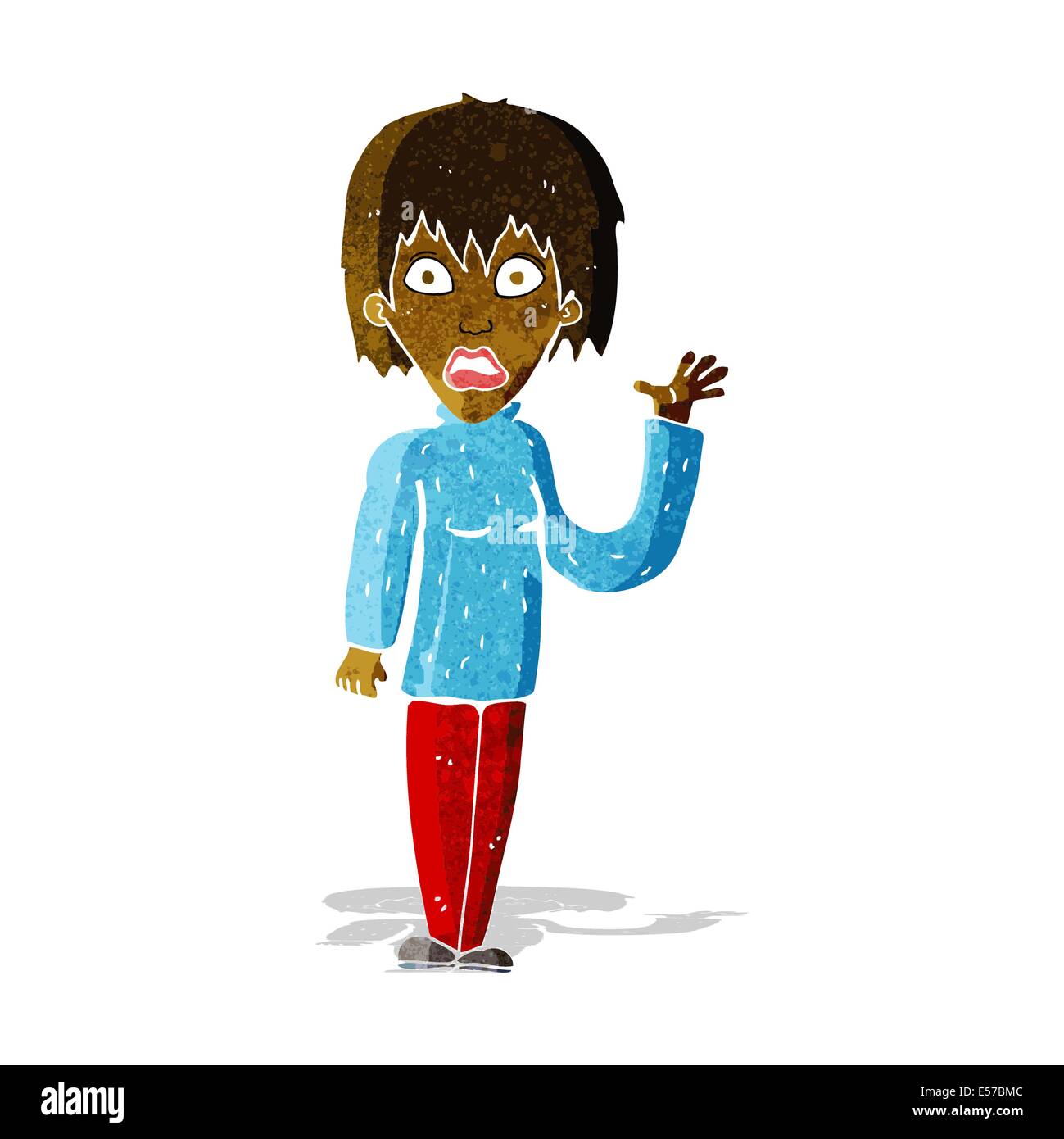 cartoon shocked woman waving hand Stock Vector Image & Art - Alamy