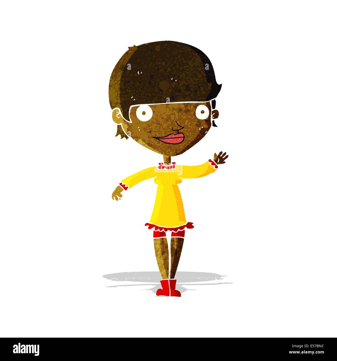 cartoon waving woman Stock Vector Image & Art - Alamy
