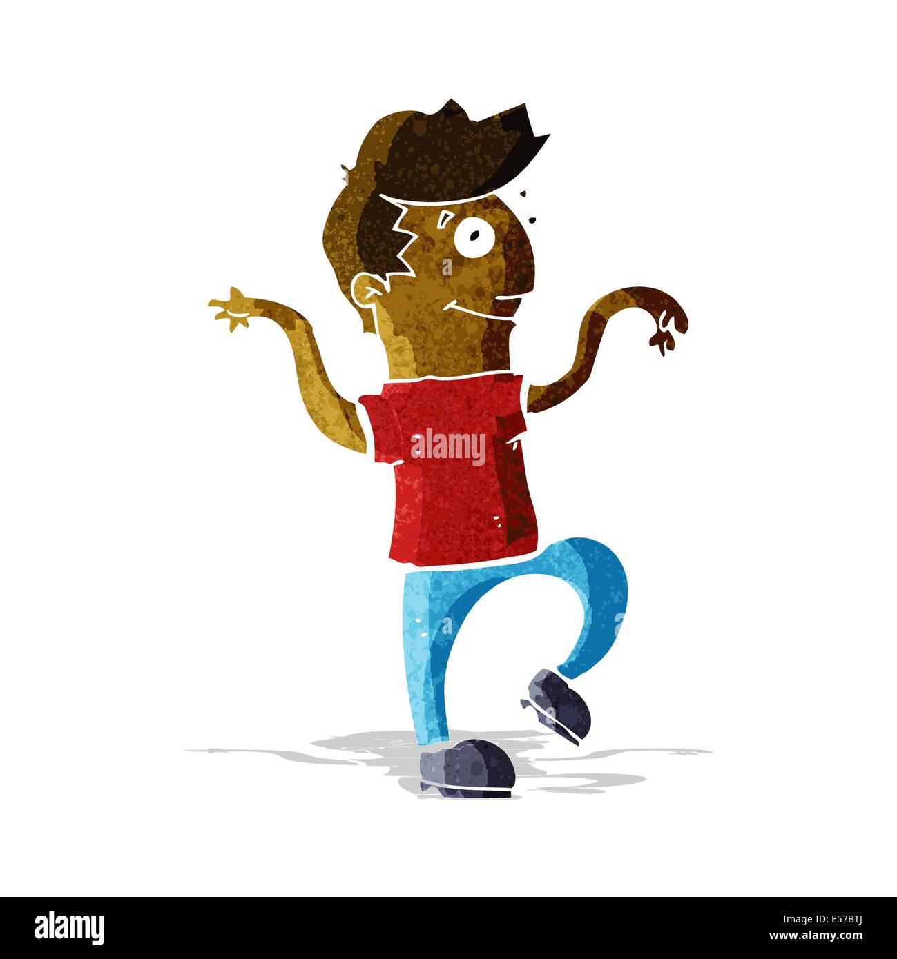 Cartoon boy doing crazy dance hi-res stock photography and images - Alamy