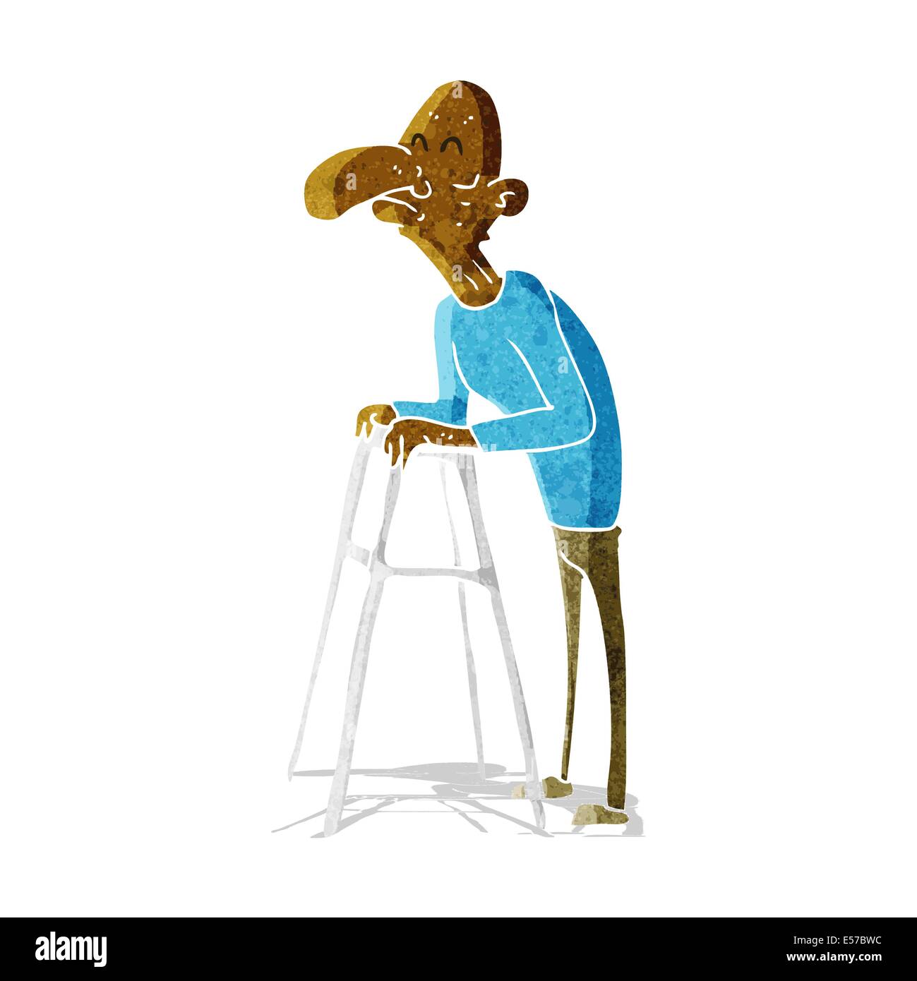 Cartoon Old Man Walking Frame Stock Vector Images Alamy