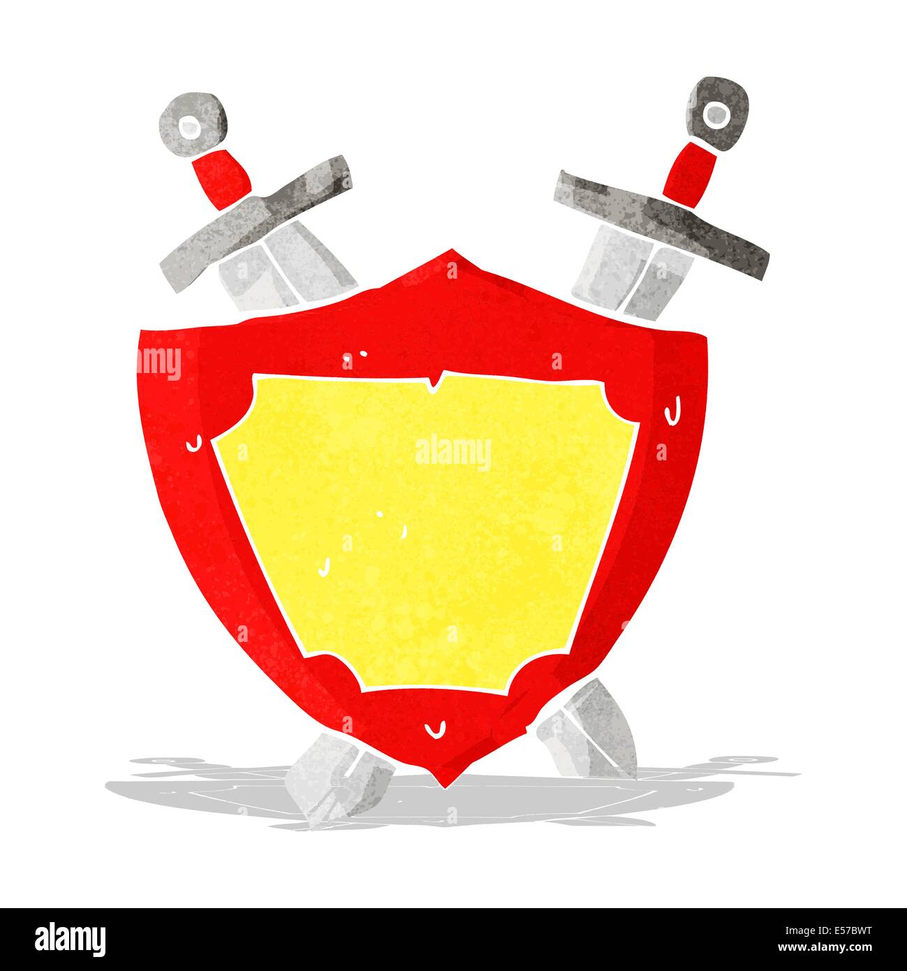 Cartoon shield and swords Cut Out Stock Images & Pictures - Alamy