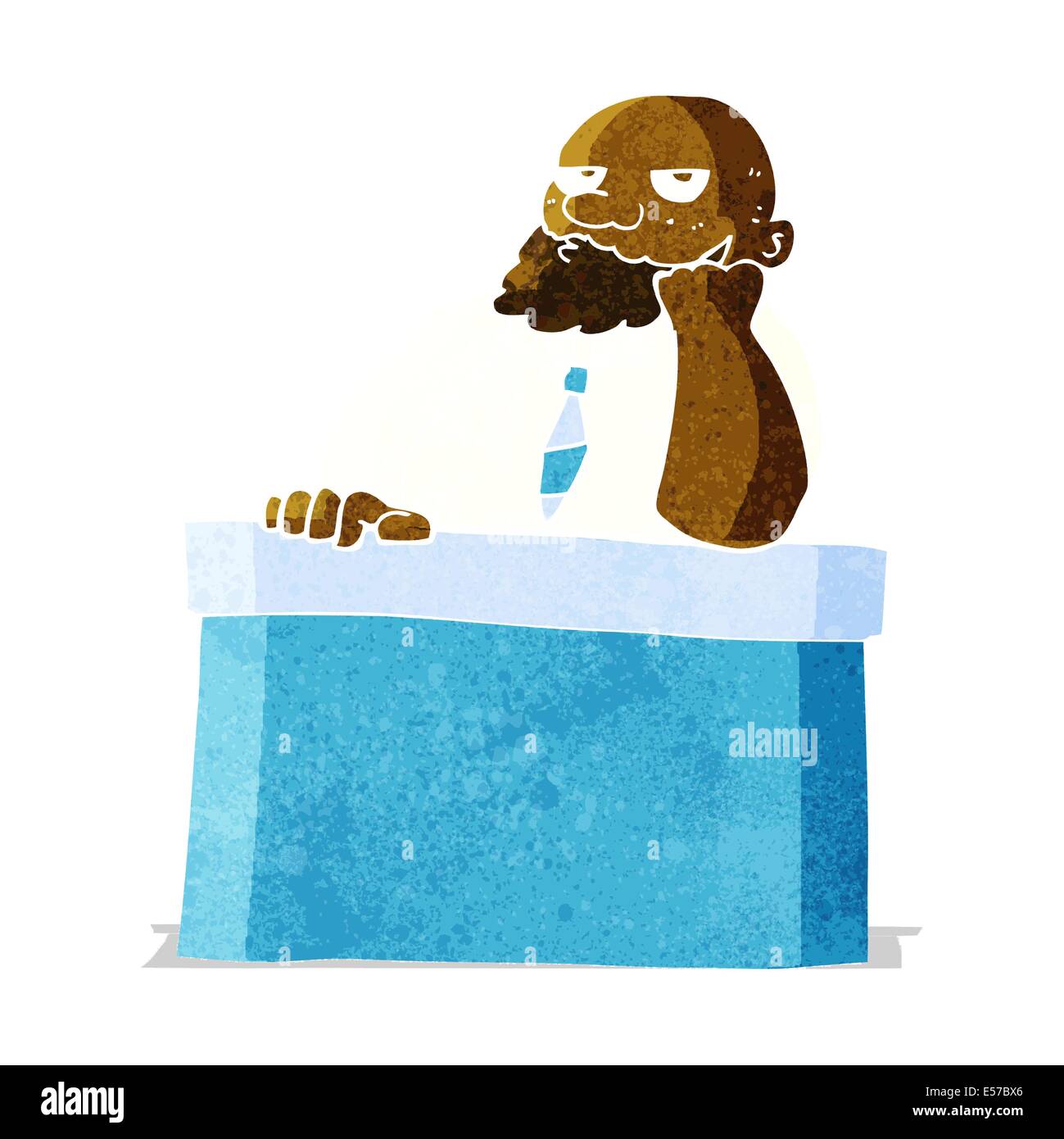 cartoon bored man at desk Stock Vector Image & Art - Alamy