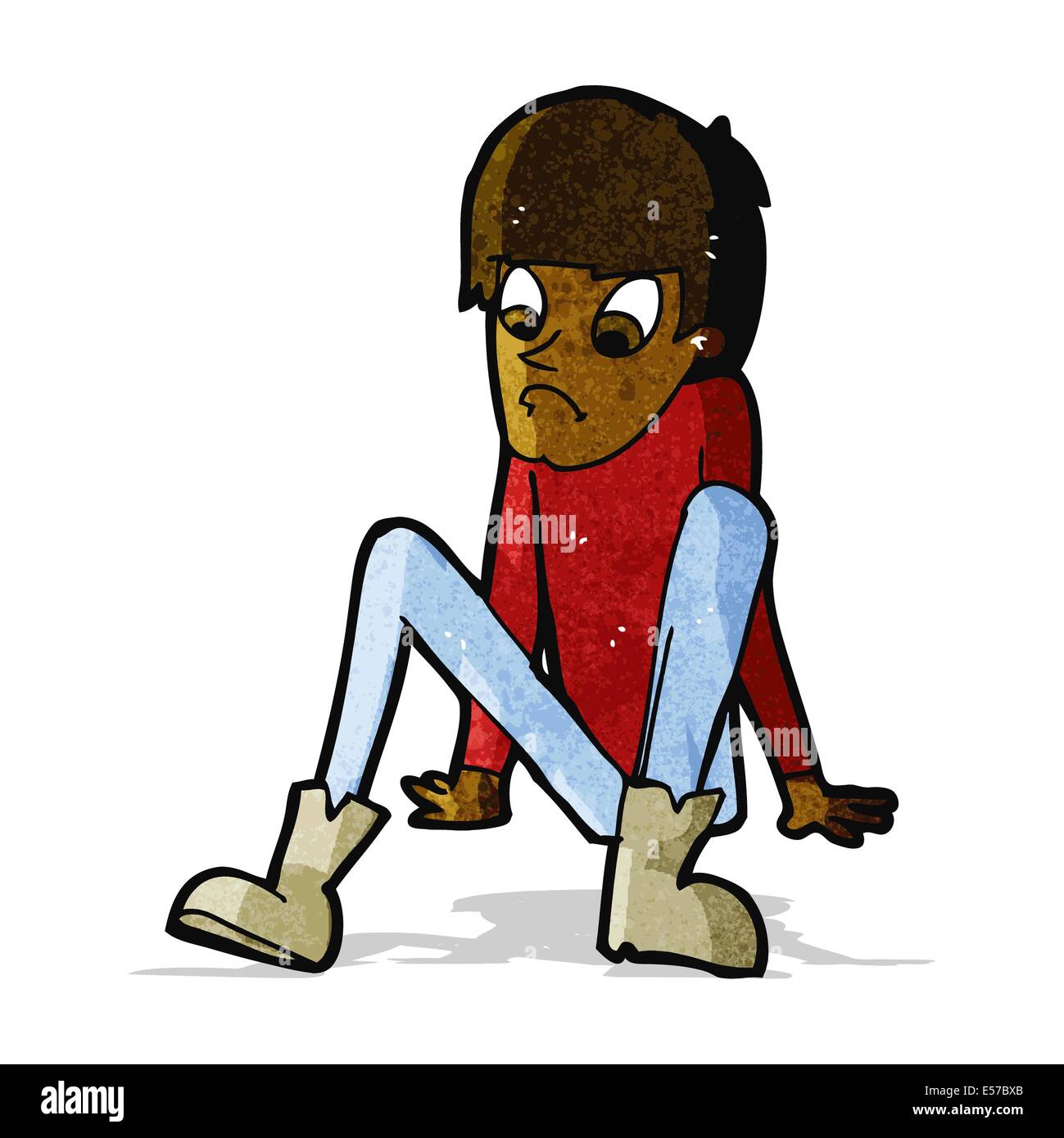cartoon boy sitting on floor Stock Vector Image & Art - Alamy