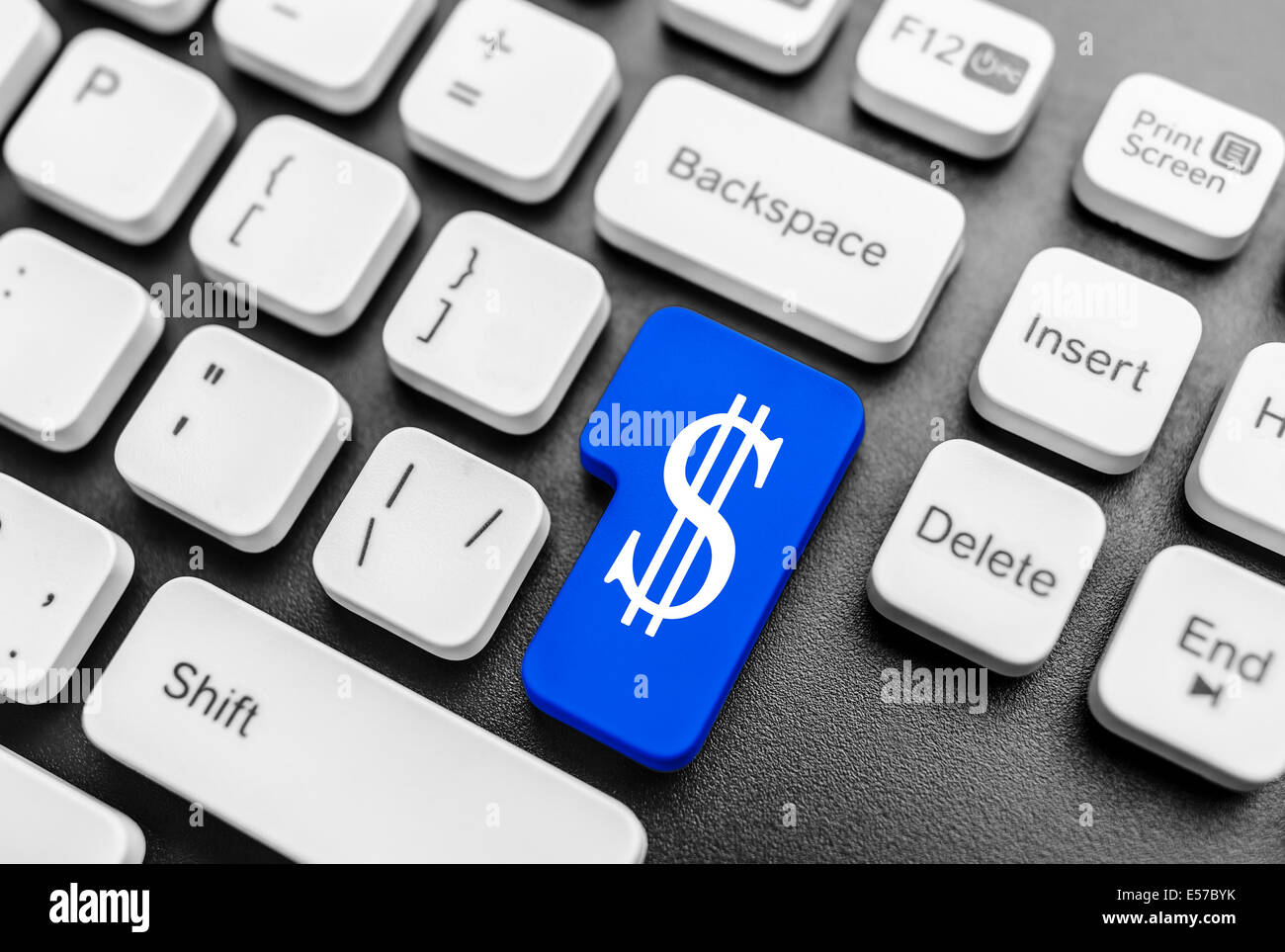 Keyboard with dollar blue button. Concept image Stock Photo - Alamy