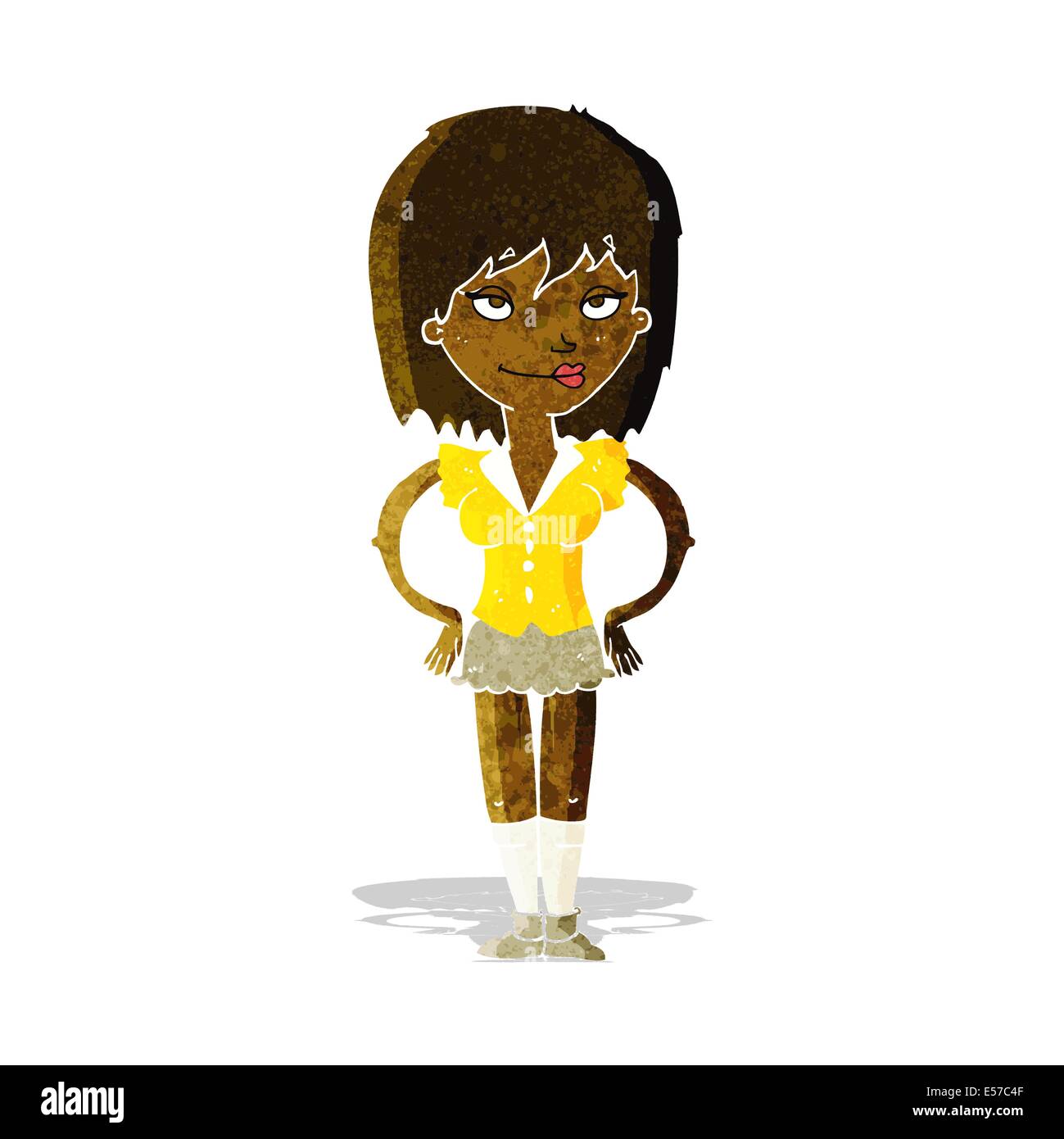 cartoon woman with hands on hips Stock Vector Image & Art - Alamy