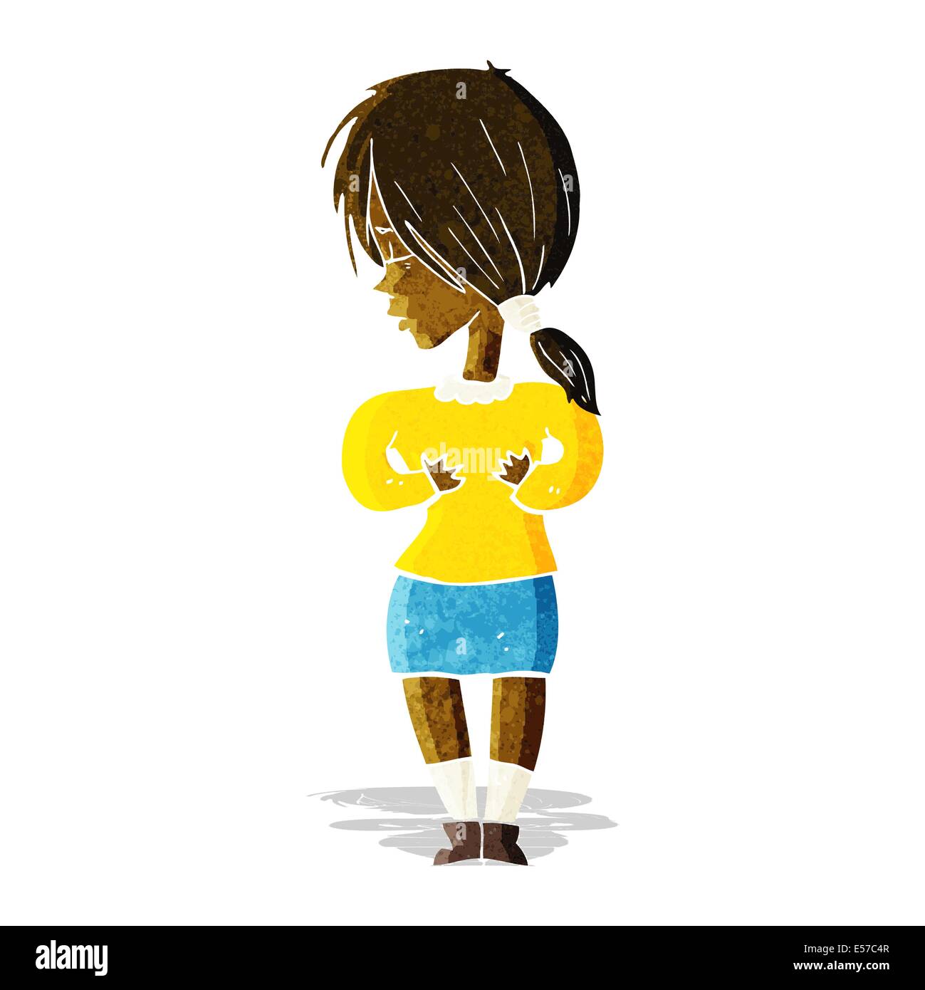 cartoon shy woman Stock Vector Image & Art - Alamy