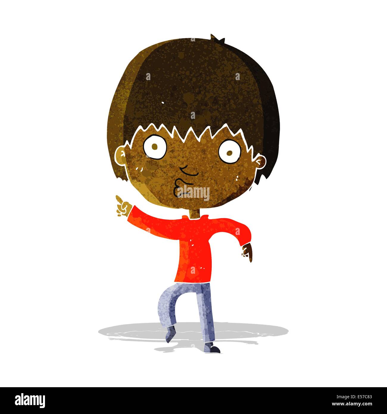 cartoon impressed boy pointing Stock Vector Image & Art - Alamy