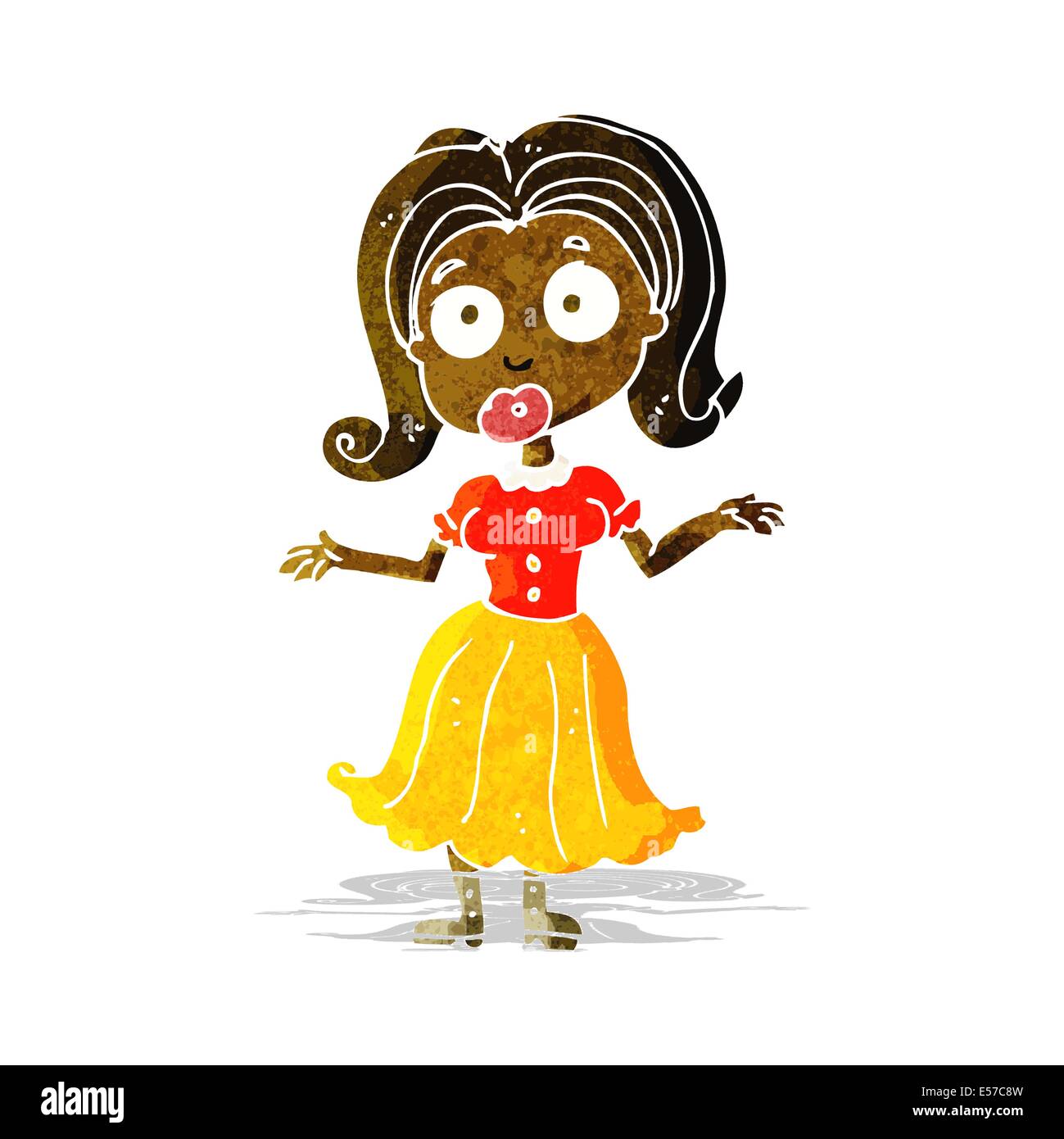 Cartoon confused girl Stock Vector Images - Alamy