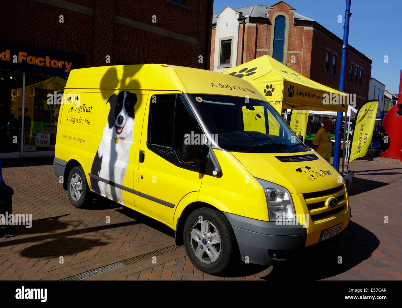 A town centre High Street promotion by the Dog's Trust charity for re ...